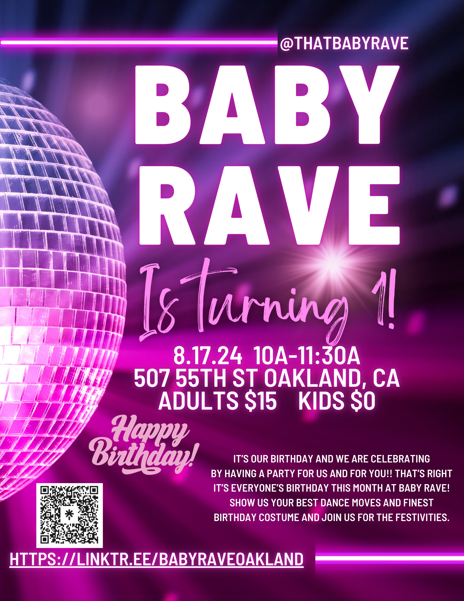 Baby Rave Anniversary – Aug 17th in the Main Space – East Bay Community ...